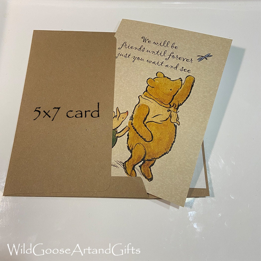 Friend Card Winnie the Pooh Card Classic Pooh Card Winnie | Etsy