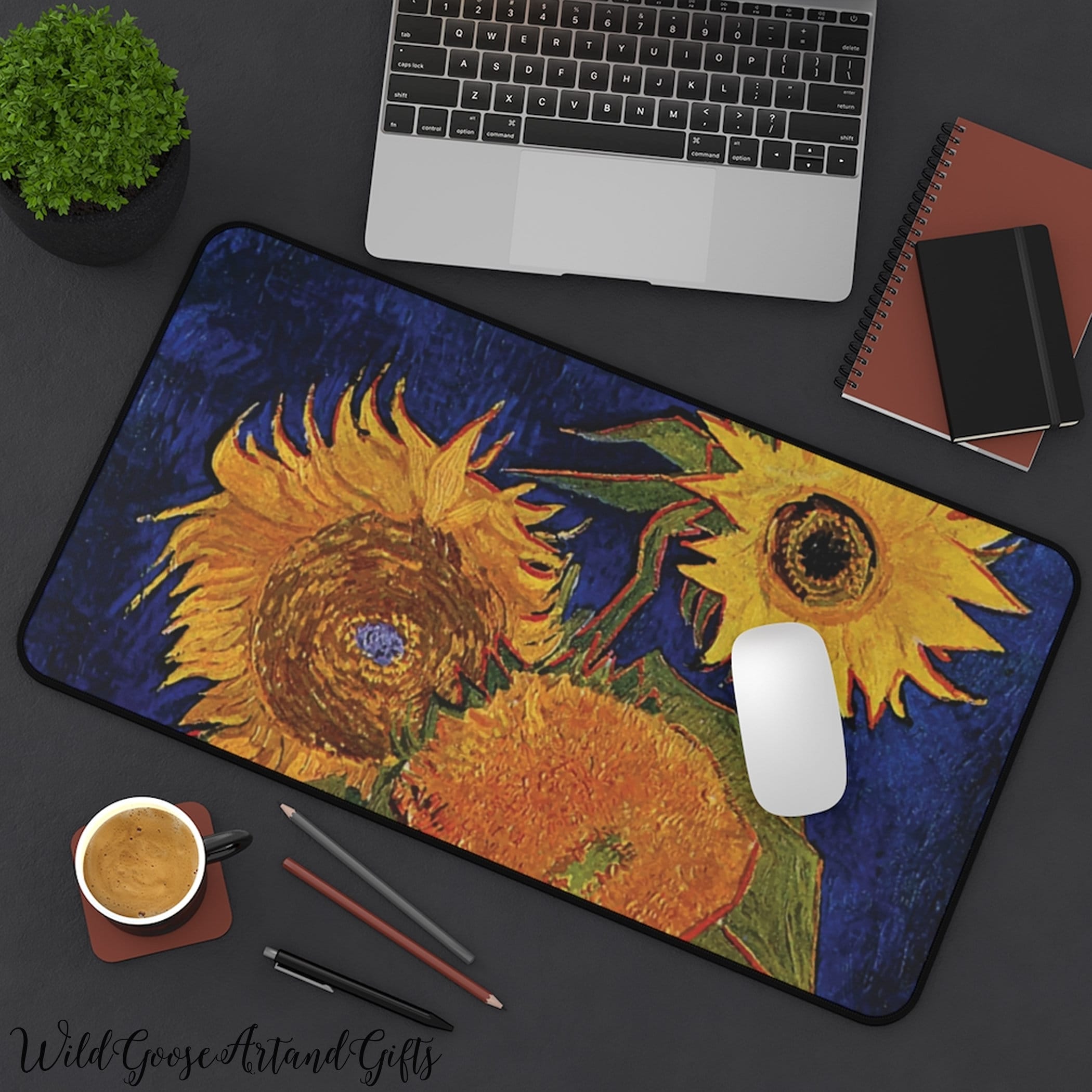 Personalized Gift DESK MAT Sunflower Desk Mat Vincent Van - Etsy