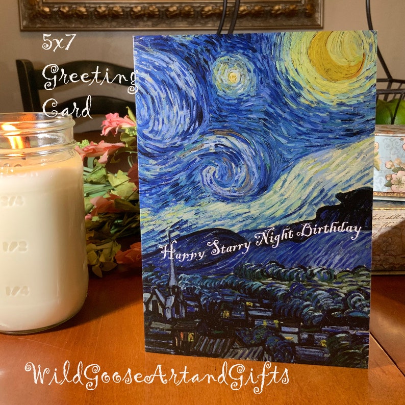 Starry Night Birthday Card: Van Gogh Inspired Art - Etsy