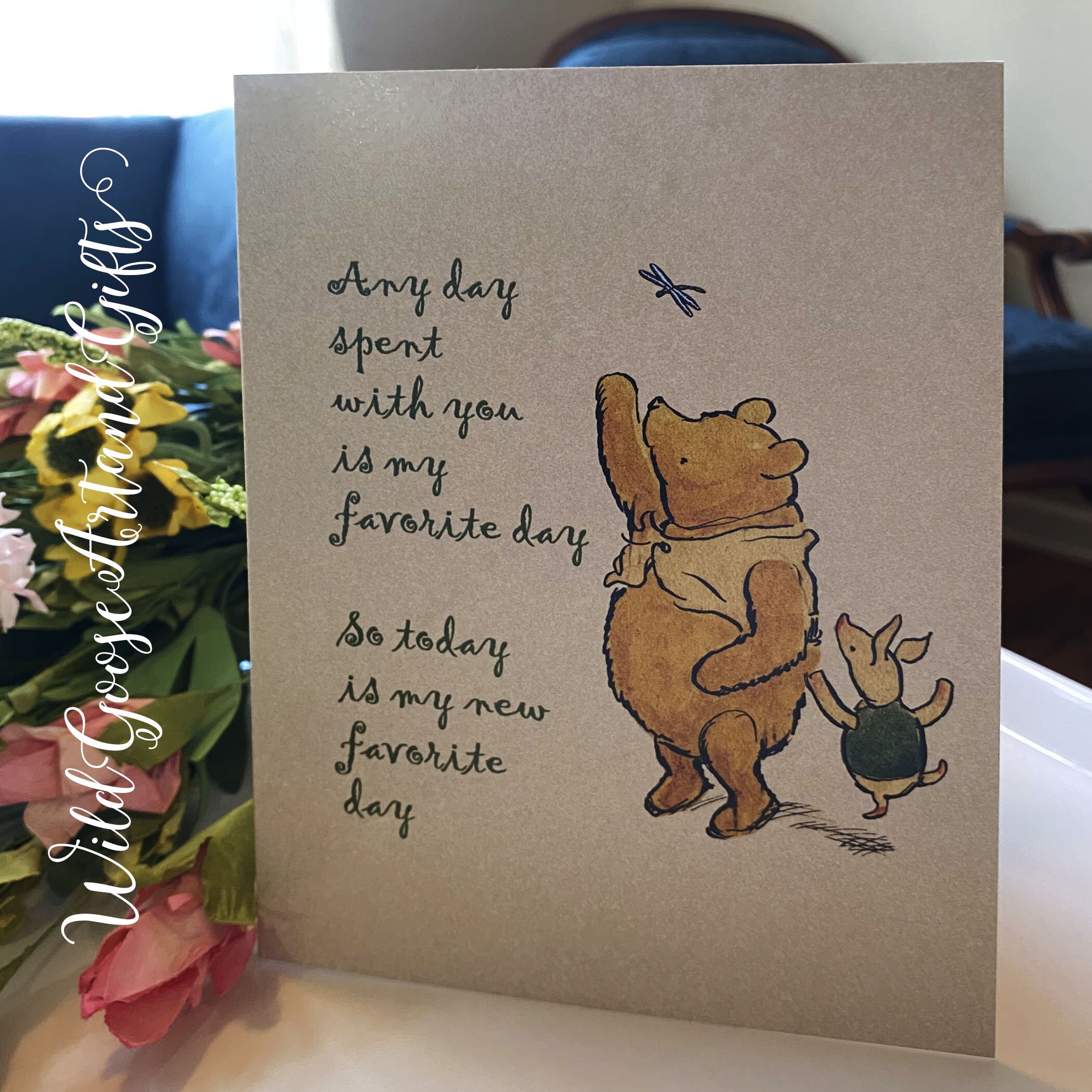 Classic Pooh Card Winnie the Pooh Card for Friend Thank You - Etsy UK