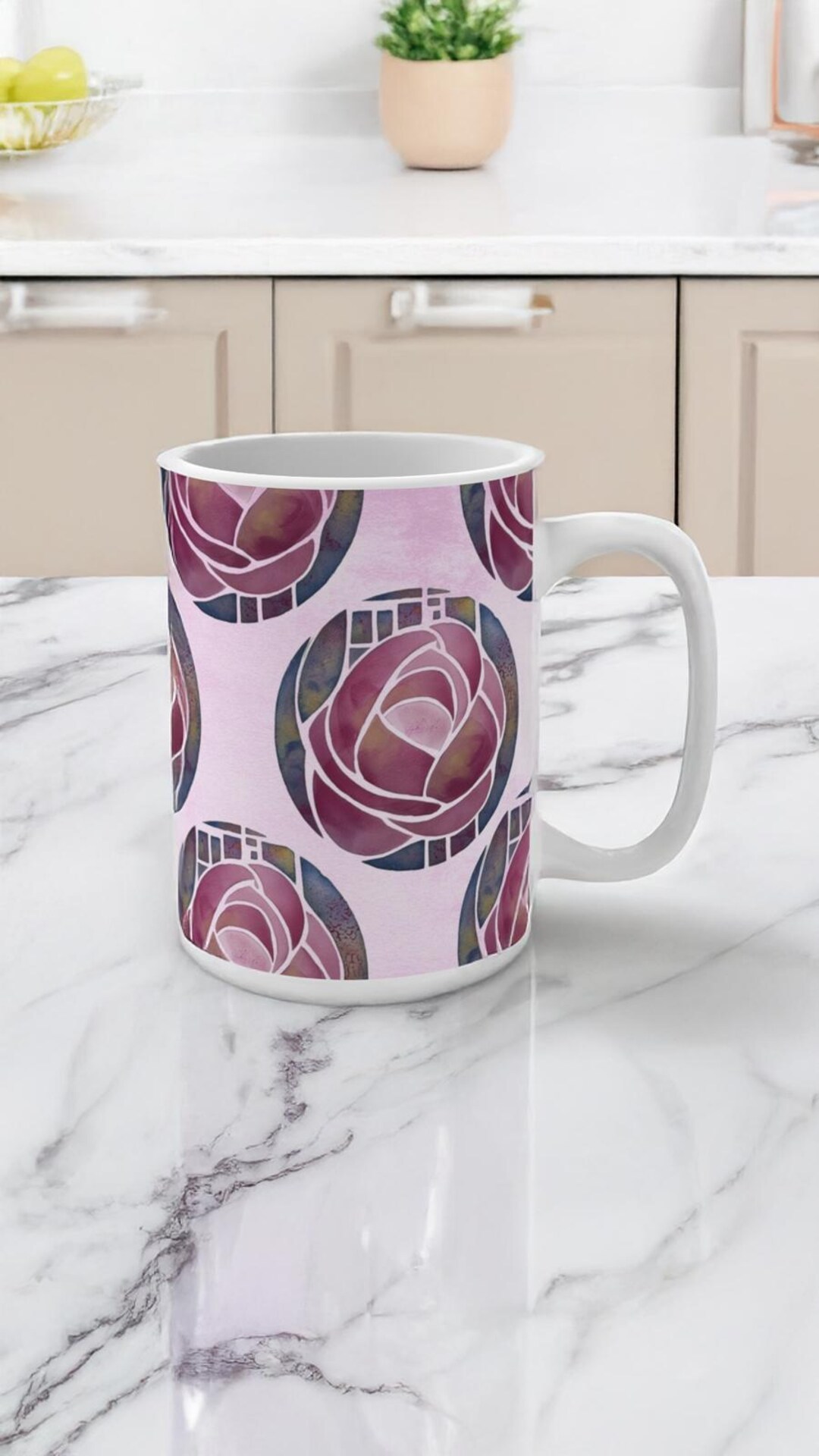 Glasgow Rose Mug, Charles Rennie Mackintosh, 15oz Mug | Art Nouveau Tea ...