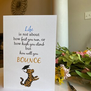 Tigger Graduation Card: Winnie the Pooh, Inspirational Quote - Etsy