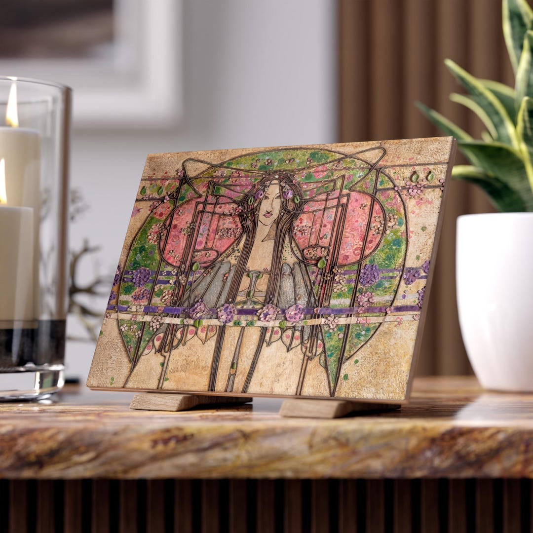 Art Nouveau Ceramic Tile: May Queen, Margaret Macdonald Mackintosh ...