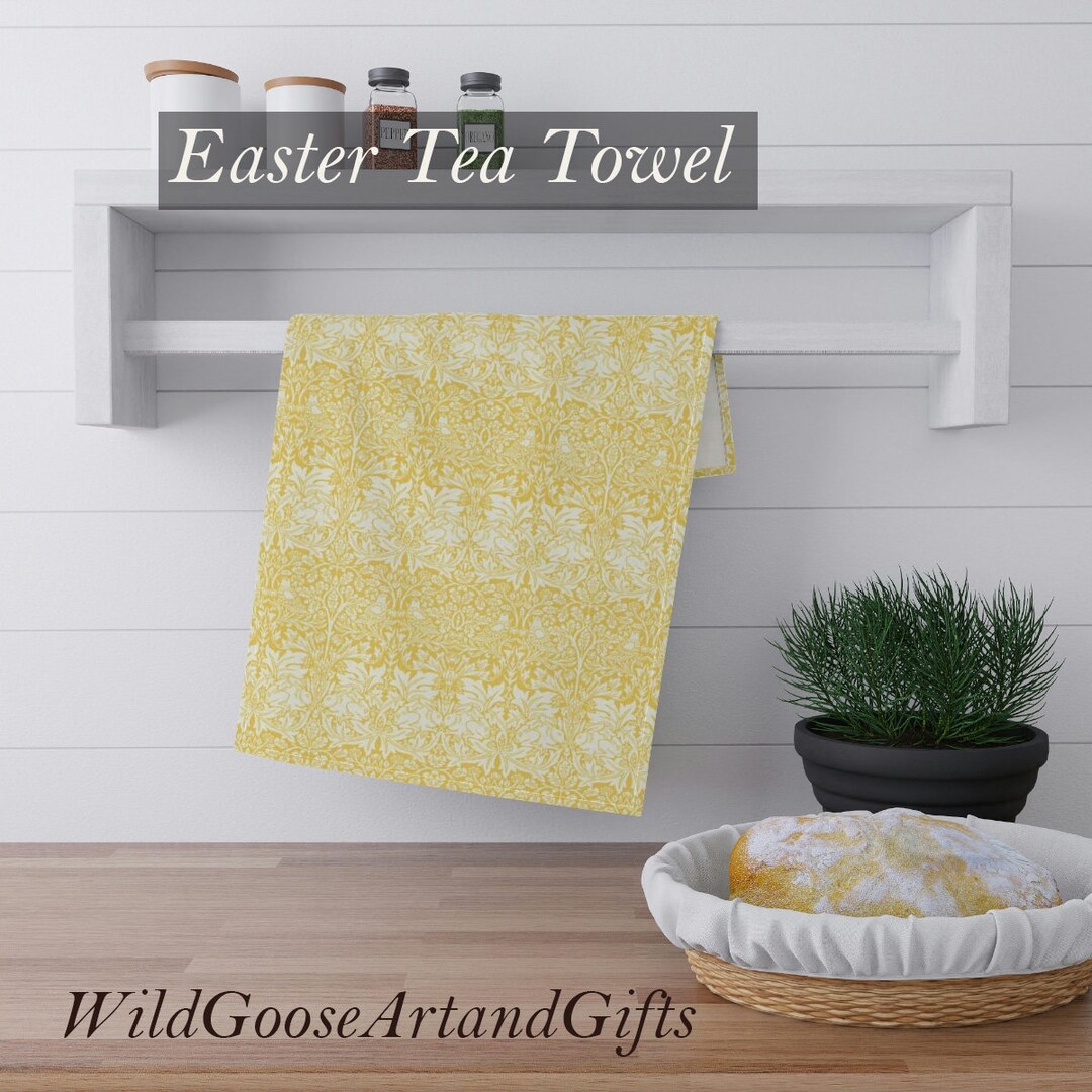 Easter Tea Towel, Honeycomb, Cream, Kitchen Towel, Tea Towel, William ...