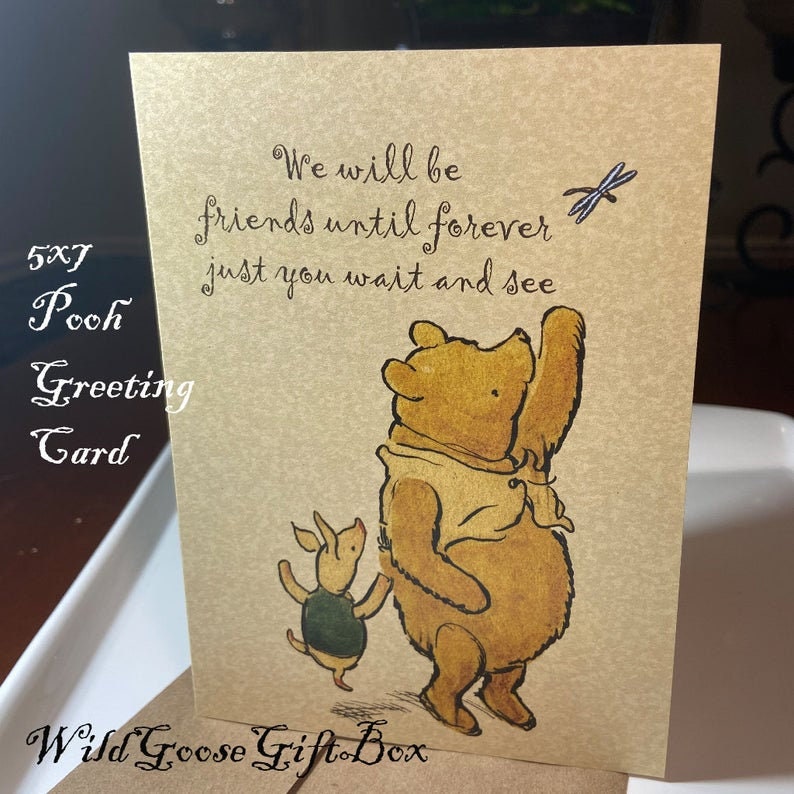 Winnie the Pooh Card Friends Forever Card BFF Card Friends | Etsy