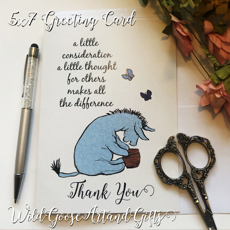 Classic Pooh Thank You Card Thank You Card Eeyore Card - Etsy Israel