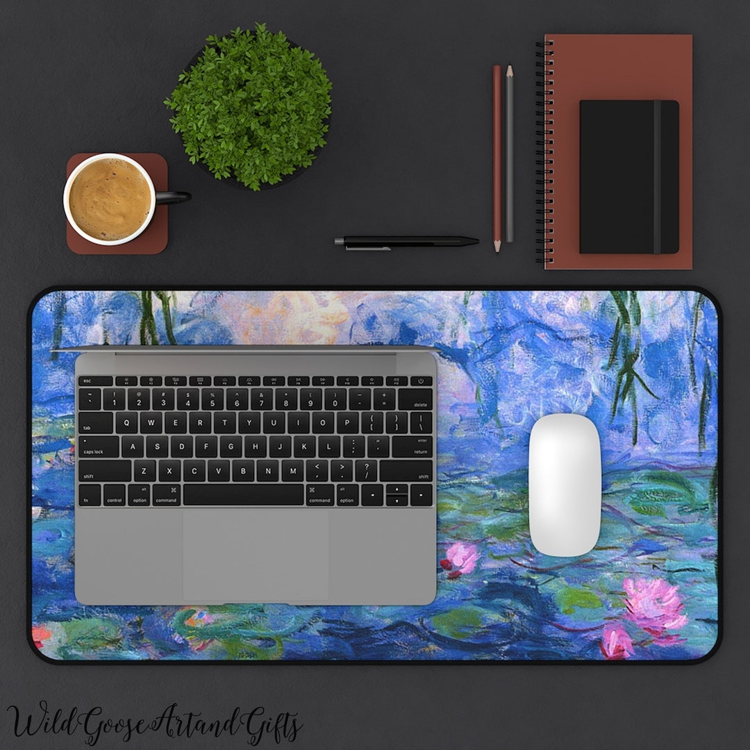 Personalized Gift, Monet Desk Mat, Water Lilies, Desk Mat, Home Office ...