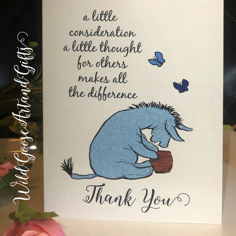 Eeyore Thank You Card: Winnie the Pooh Quote, Thinking of You - Etsy