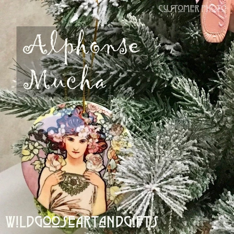 Alphonse Mucha Ornaments Art Nouveau Christmas Art Lover | Etsy