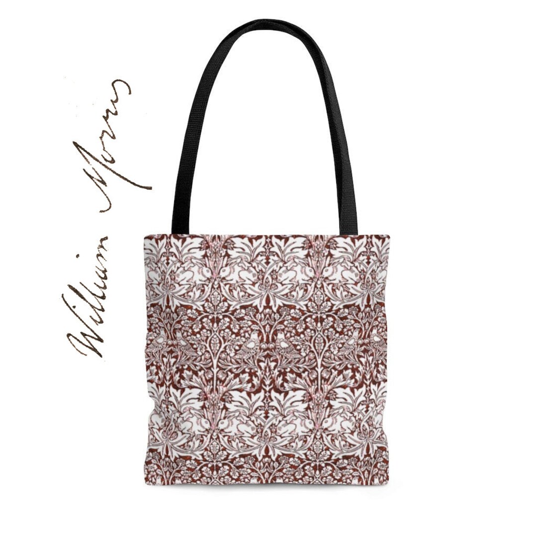 William Morris Brer Rabbit Tote Bag: Red Floral Shoulder Bag - Etsy