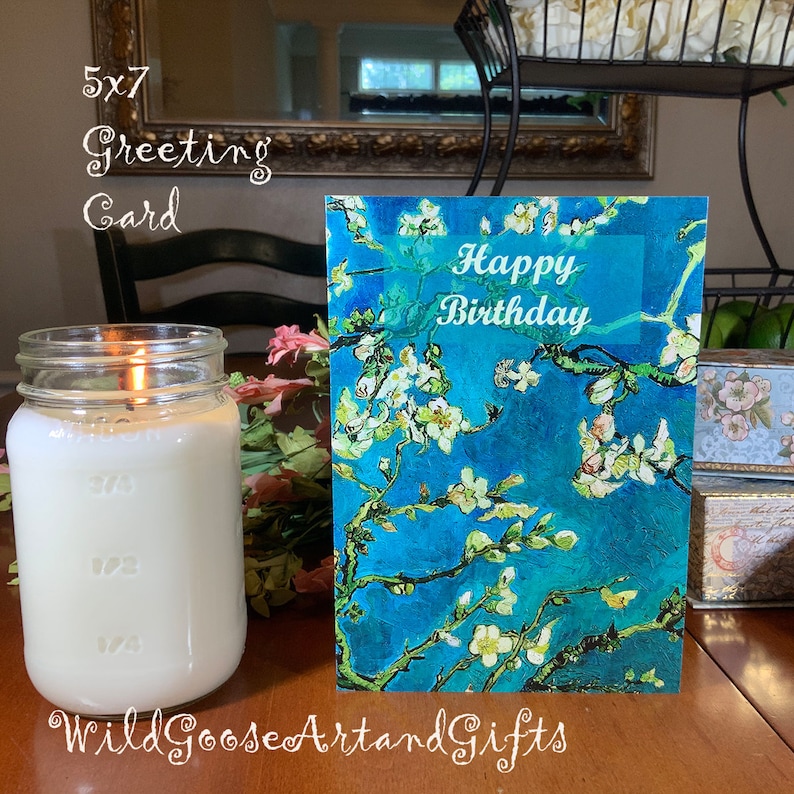 Floral Birthday Card Vincent Van Gogh Birthday Card for - Etsy