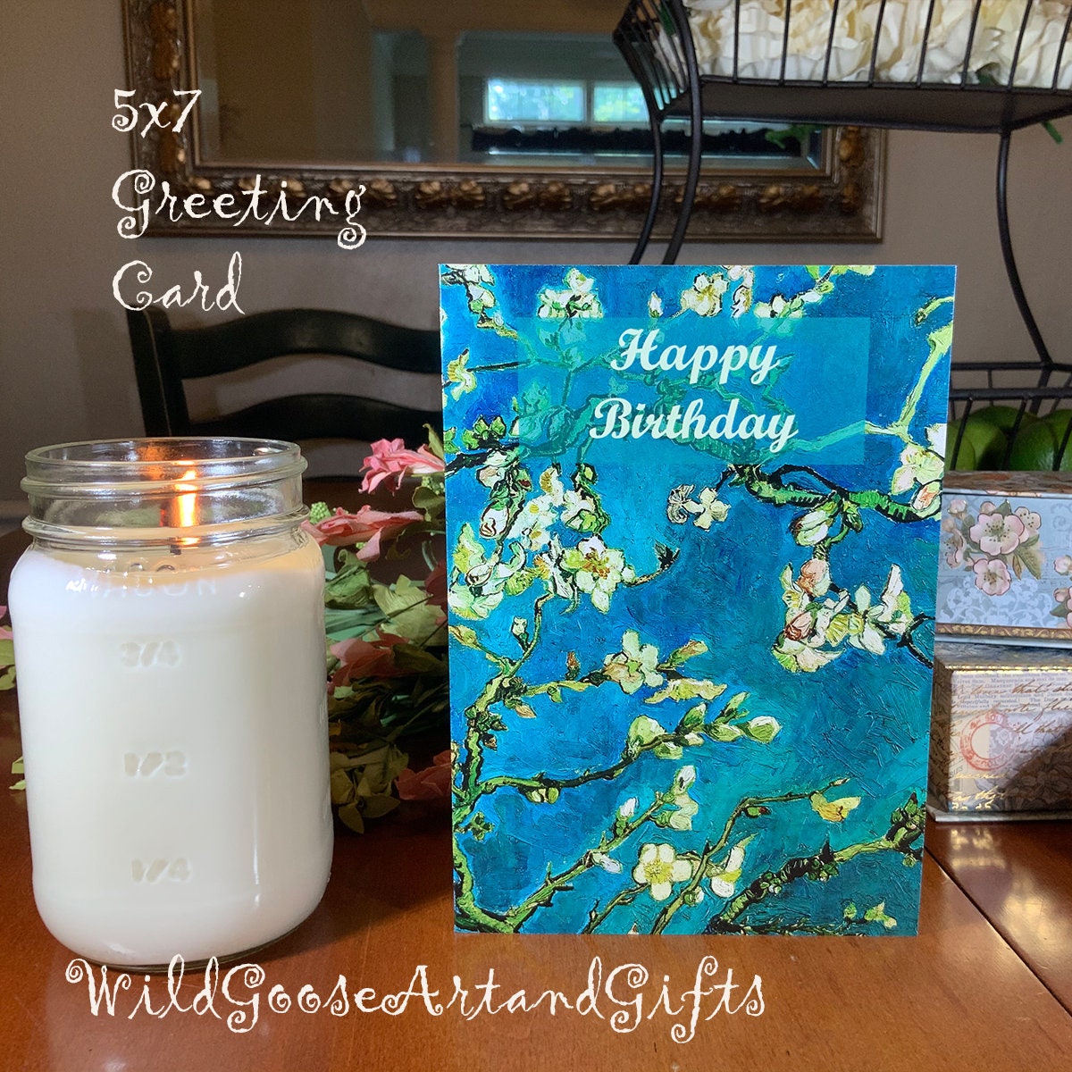 Floral Birthday Card Vincent Van Gogh Birthday Card for - Etsy