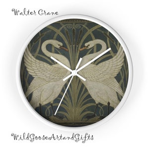 Swan Wall Clock, Walter Crane Design, Art Nouveau Clock, Arts and ...