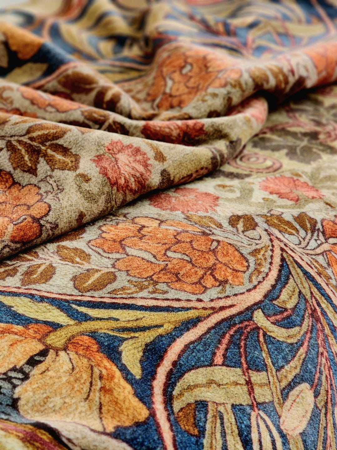 William Morris Blanket, Crushed Velvet, Fig, Leaf, Vine, Craftsman ...