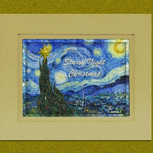 Van Gogh Starry Night Christmas Card Set: Art Greeting Cards - Etsy