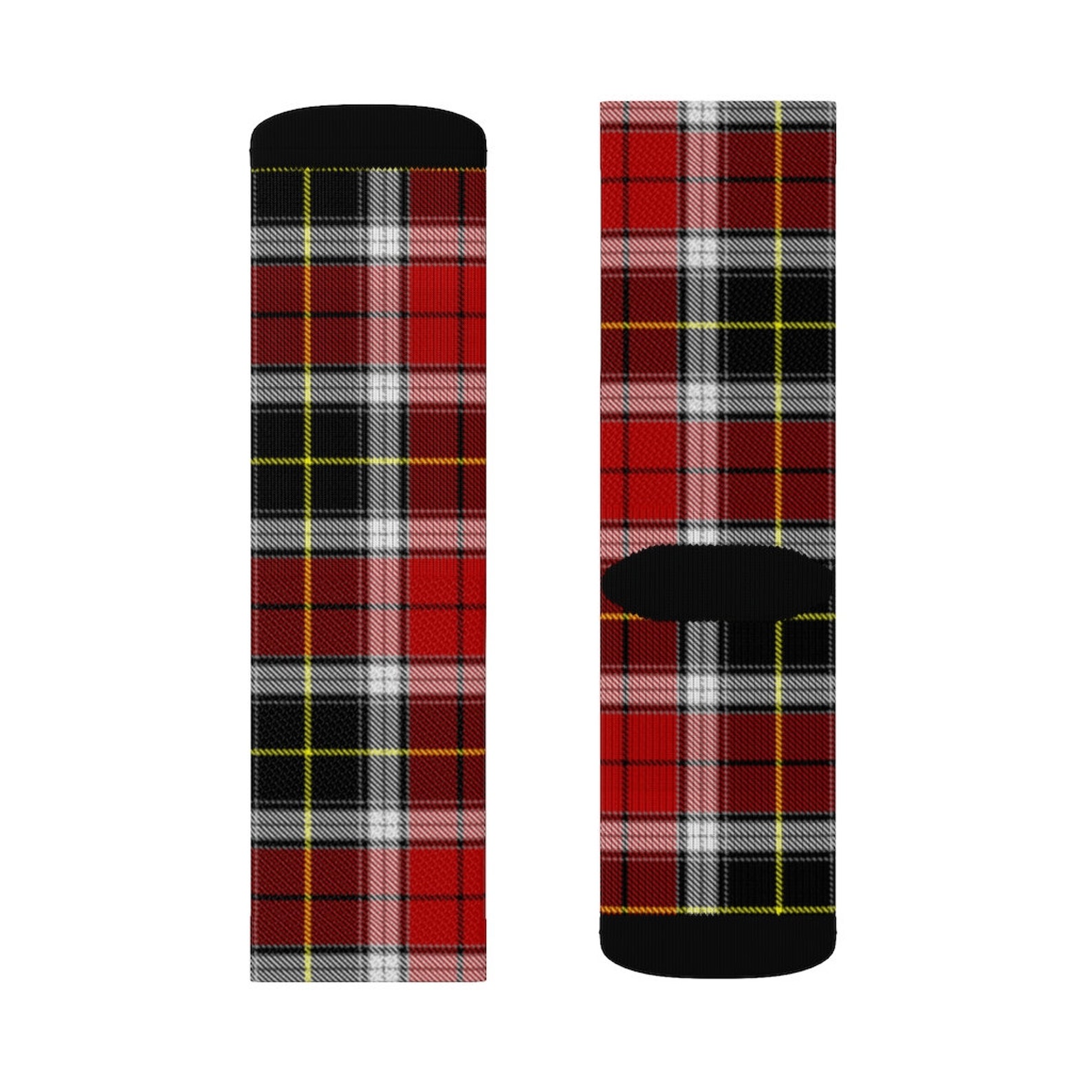 Plaid Socks, Red and Black, Christmas Stocking Socks, Three Sizes - Etsy