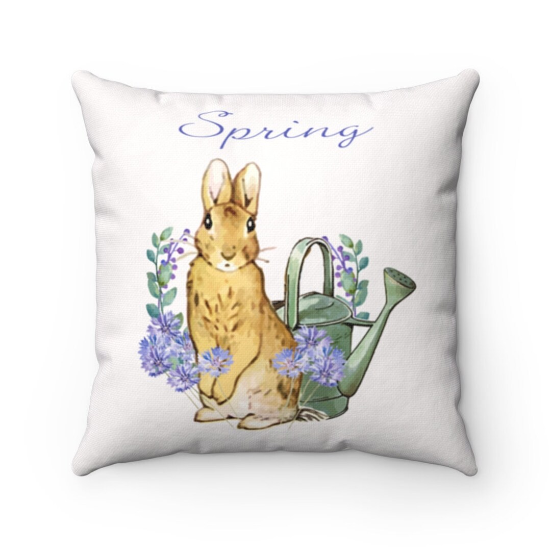 Rabbit Pillow, Spring Decor, Rabbit Decor, Spring Pillow, Peter Rabbit ...