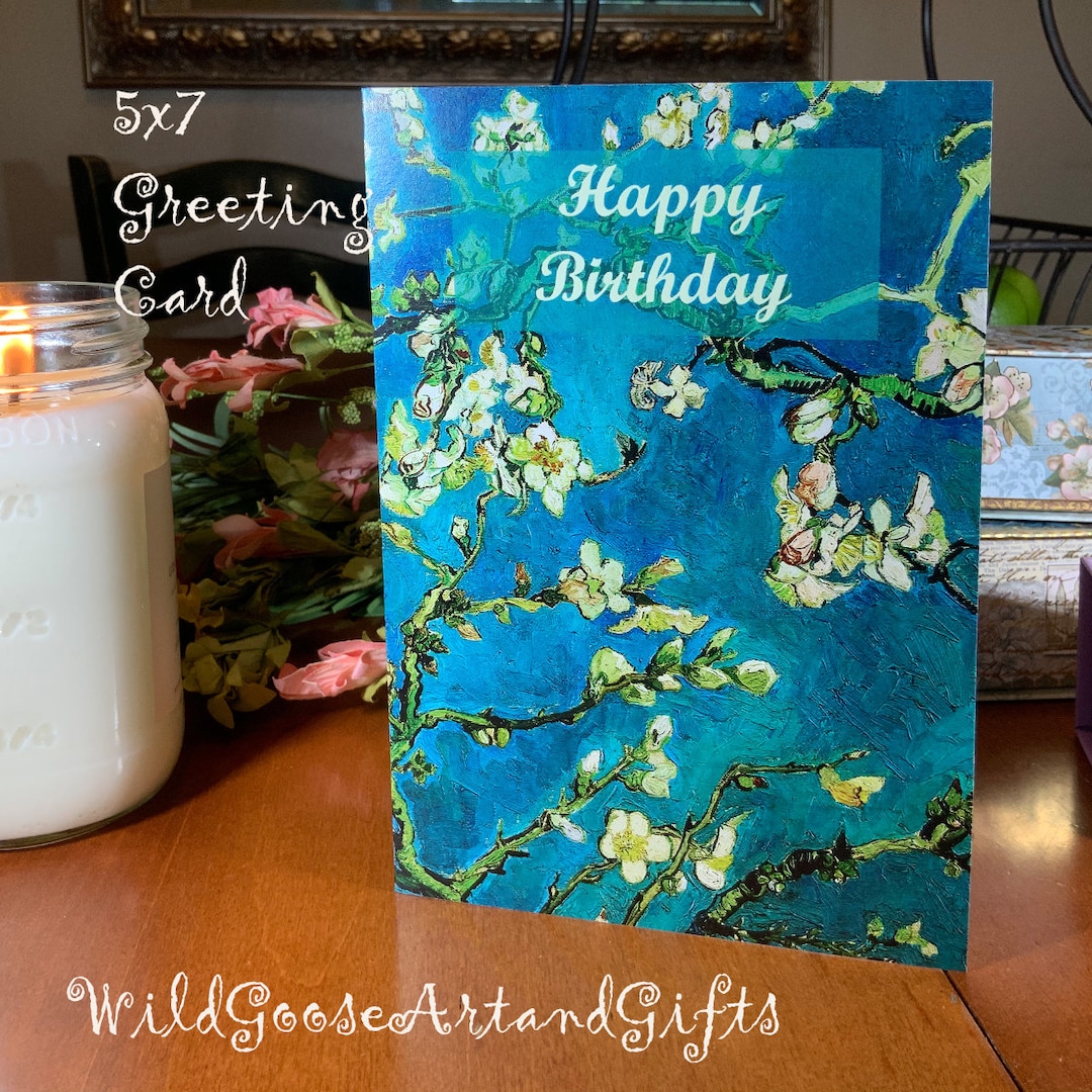 Floral Birthday Card Vincent Van Gogh Birthday Card for - Etsy