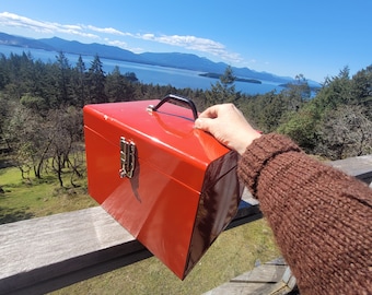 Metal File Box, Beige, WITH KEYS, File Divider, Vintage Office Box ...