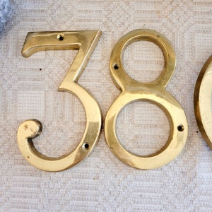 Brass Numbers, 4 3/4 & 6, Vintage House Numbers, Solid Brass, Fence ...