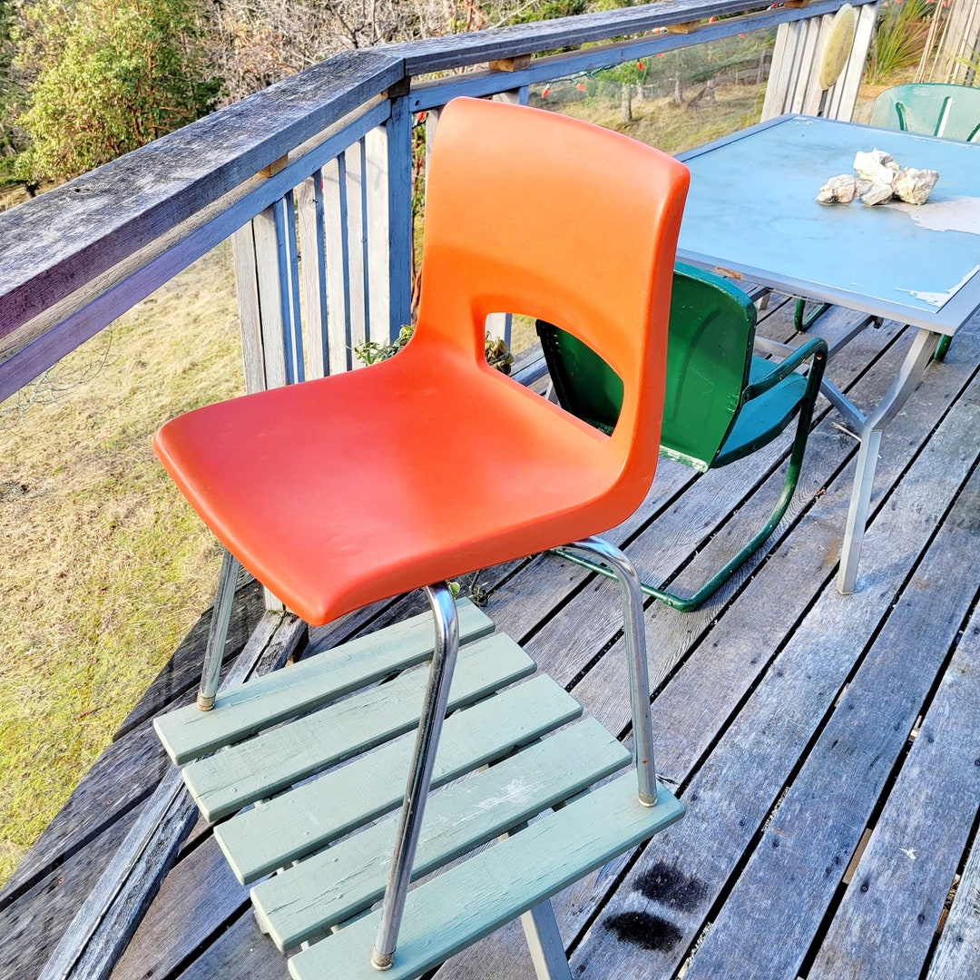 Plastic School Chair, Flame Orange, Ergonomic Stackable, Made in Canada ...