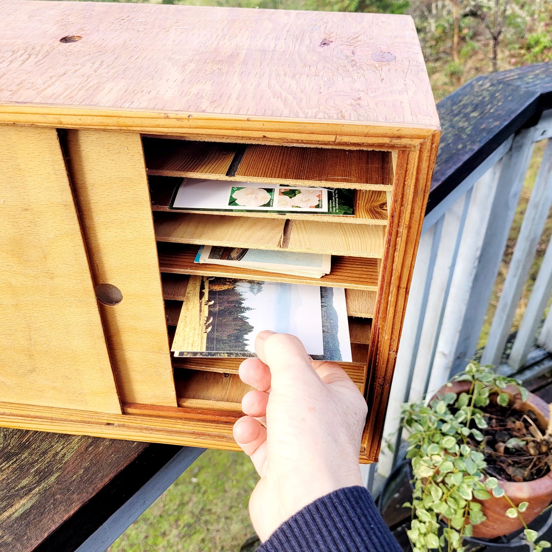 Mail Sorting Cabinet, Wood, Vtg Desk Organizer, Knick Knack Hutch ...