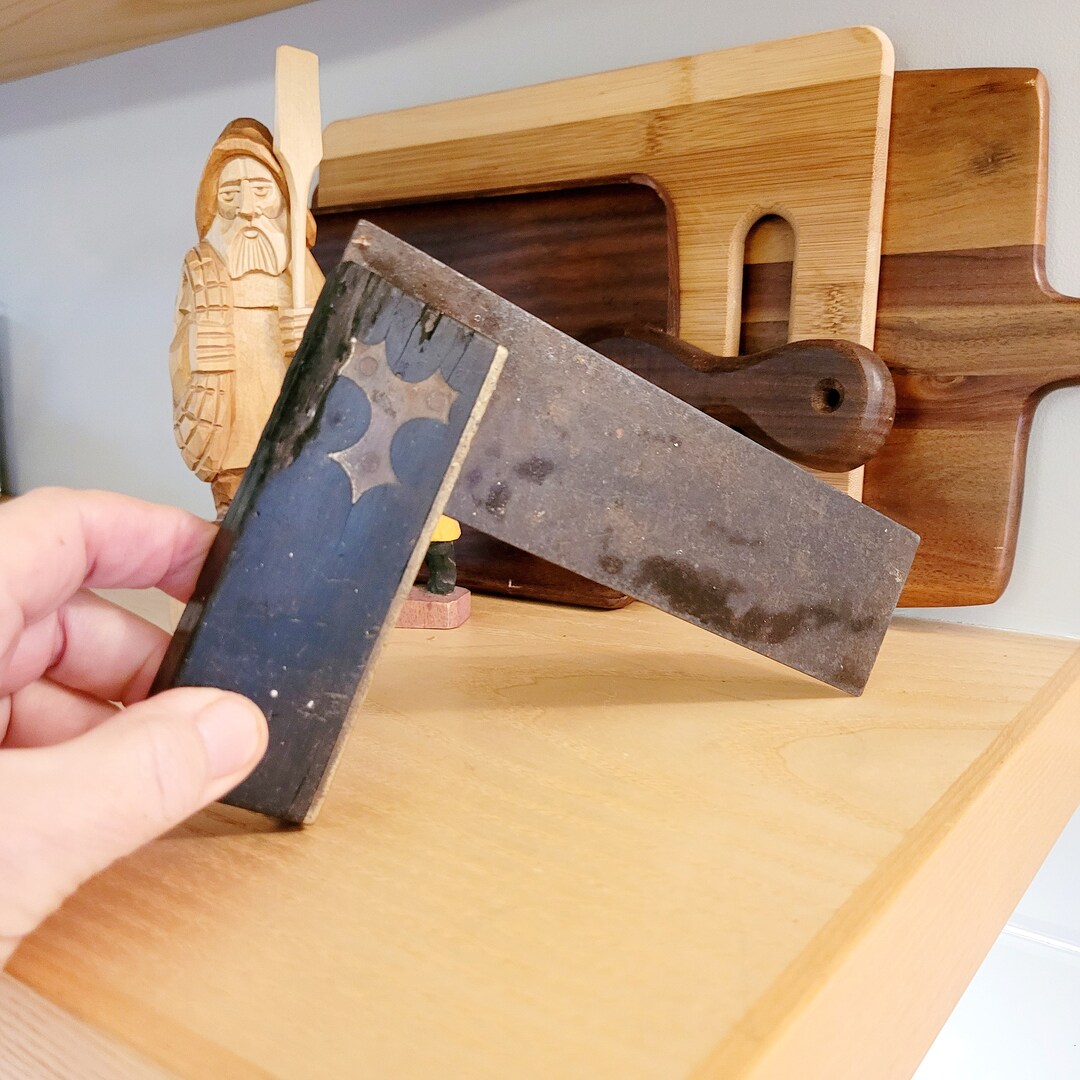 Antique Square Measuring Tool, Rosewood & Brass, Workshop Decor, Man ...