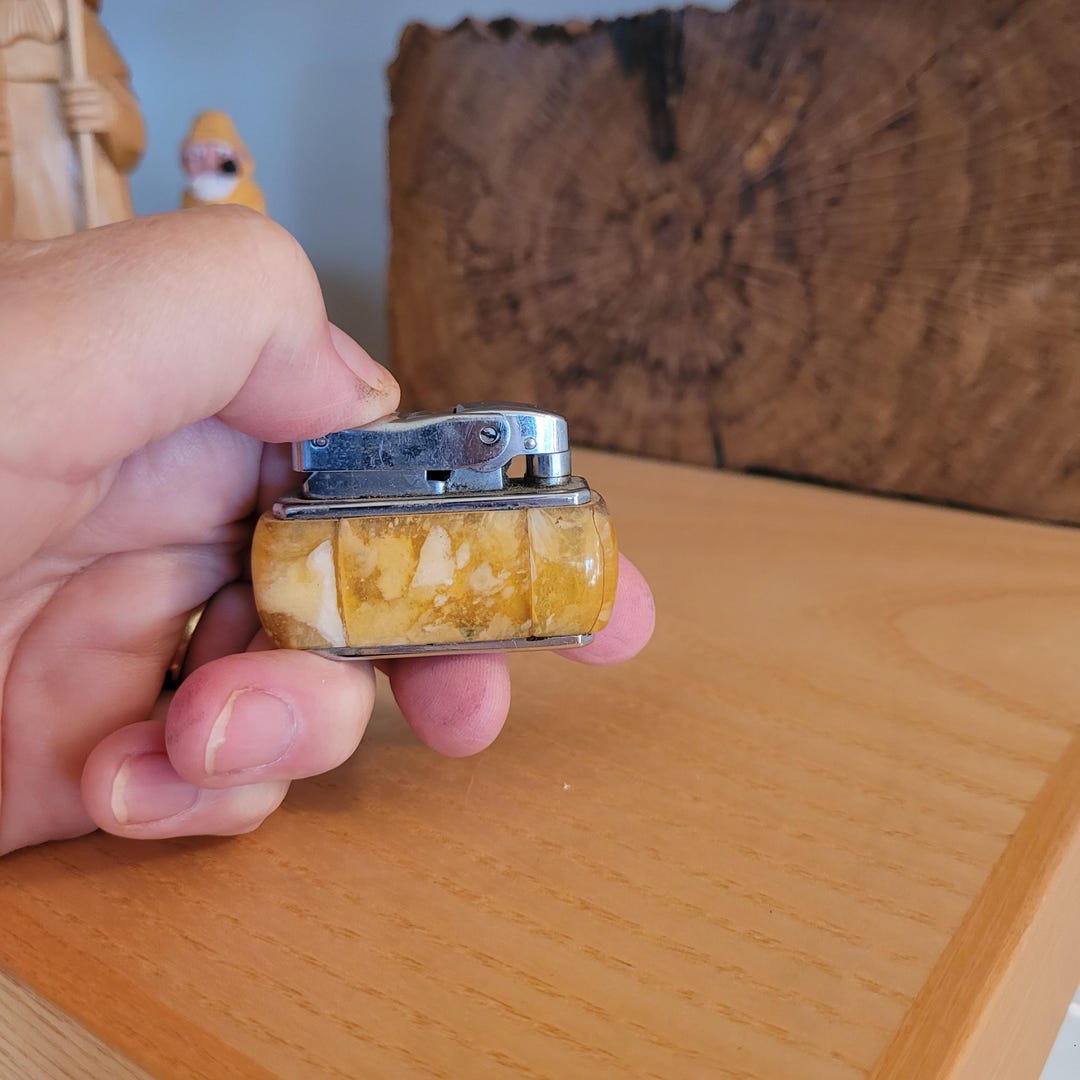 Amber FISHER Lighter, Made in 1950-60s, Vintage Lighter, Cigarette ...