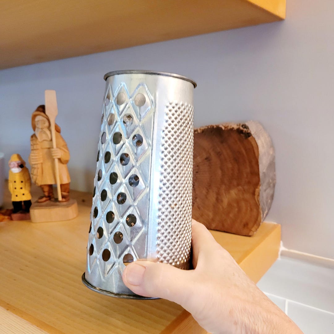 Metal Cheese & Vegetable Grater, ACME Brand, Cylindrical, Round ...