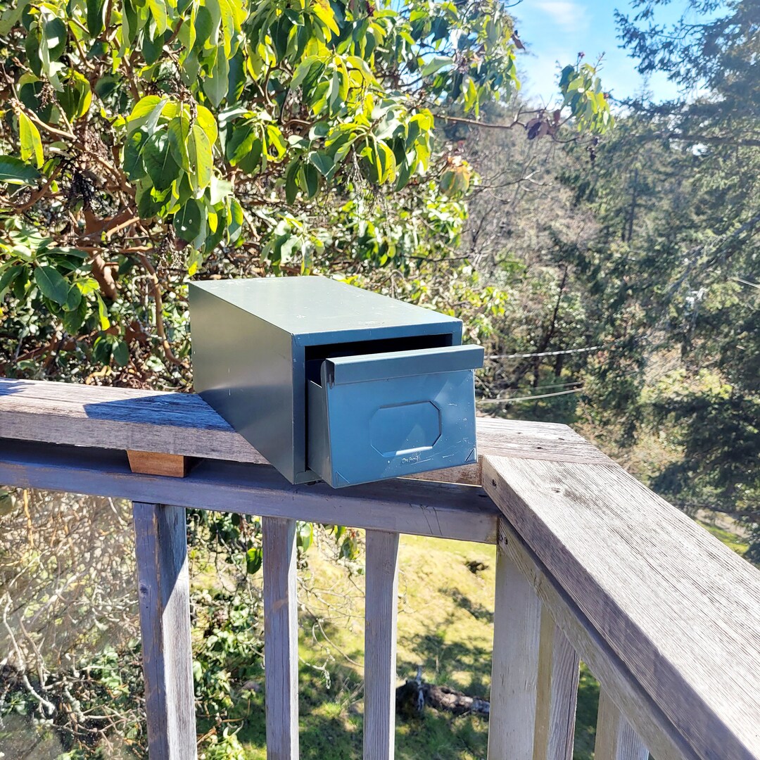 One Drawer Metal Cabinet, Vintage Index Card Catalog, Industrial Gray ...
