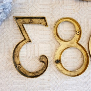 Brass Numbers, 4 3/4 & 6, Vintage House Numbers, Solid Brass, Fence ...