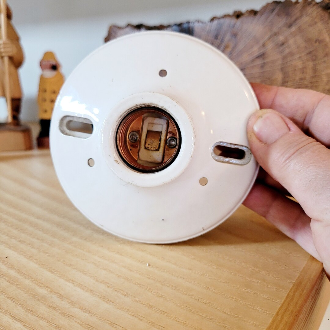 Porcelain Light Socket Fixture, Ceramic, Vintage & Antique Copper ...