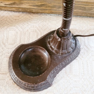 Goose Neck Desk Lamp, Art Deco, Brown Cast Iron, Task Lamp, Industrial ...