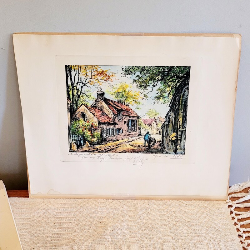 Hand Colored Etching - Etsy