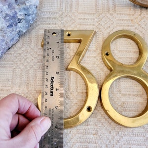 Brass Numbers, 4 3/4 & 6, Vintage House Numbers, Solid Brass, Fence ...