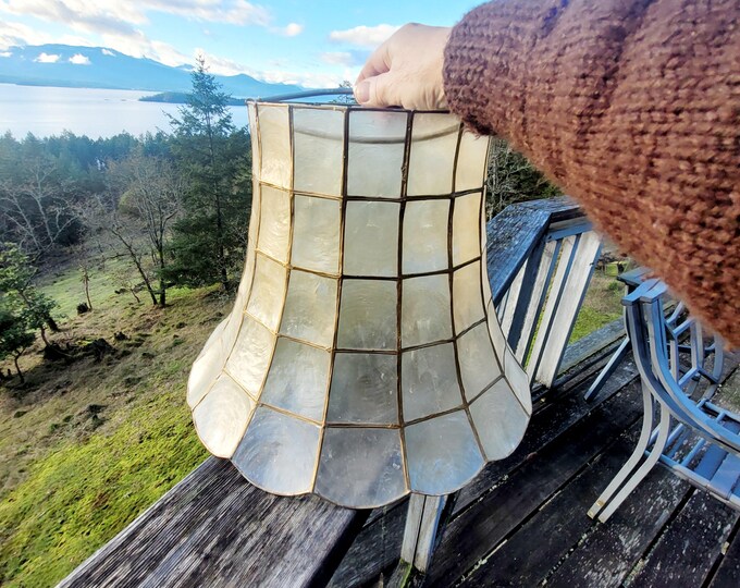 Capiz Lamp Shade, Capiz Shells, Vintage Table Lampshade, 12" Tall ...