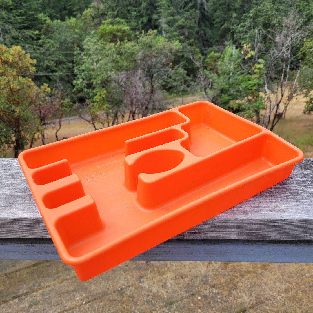 Flame Orange Cutlery Tray, Vintage Rubbermaid, Plastic, Utensil ...