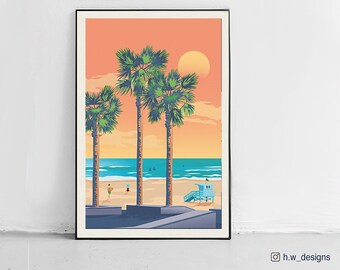 San Diego Beach Art | Etsy