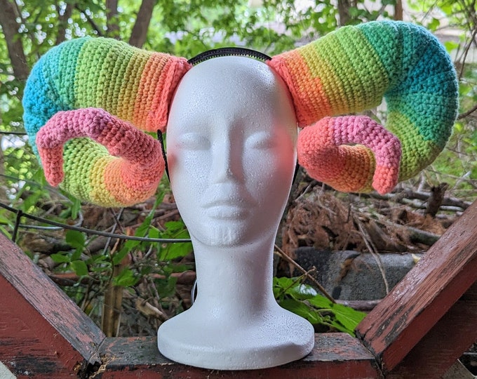 Large Rainbow Horns - Etsy
