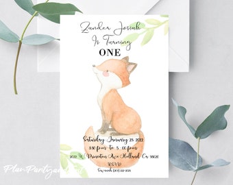 Fox Birthday Invite - Etsy