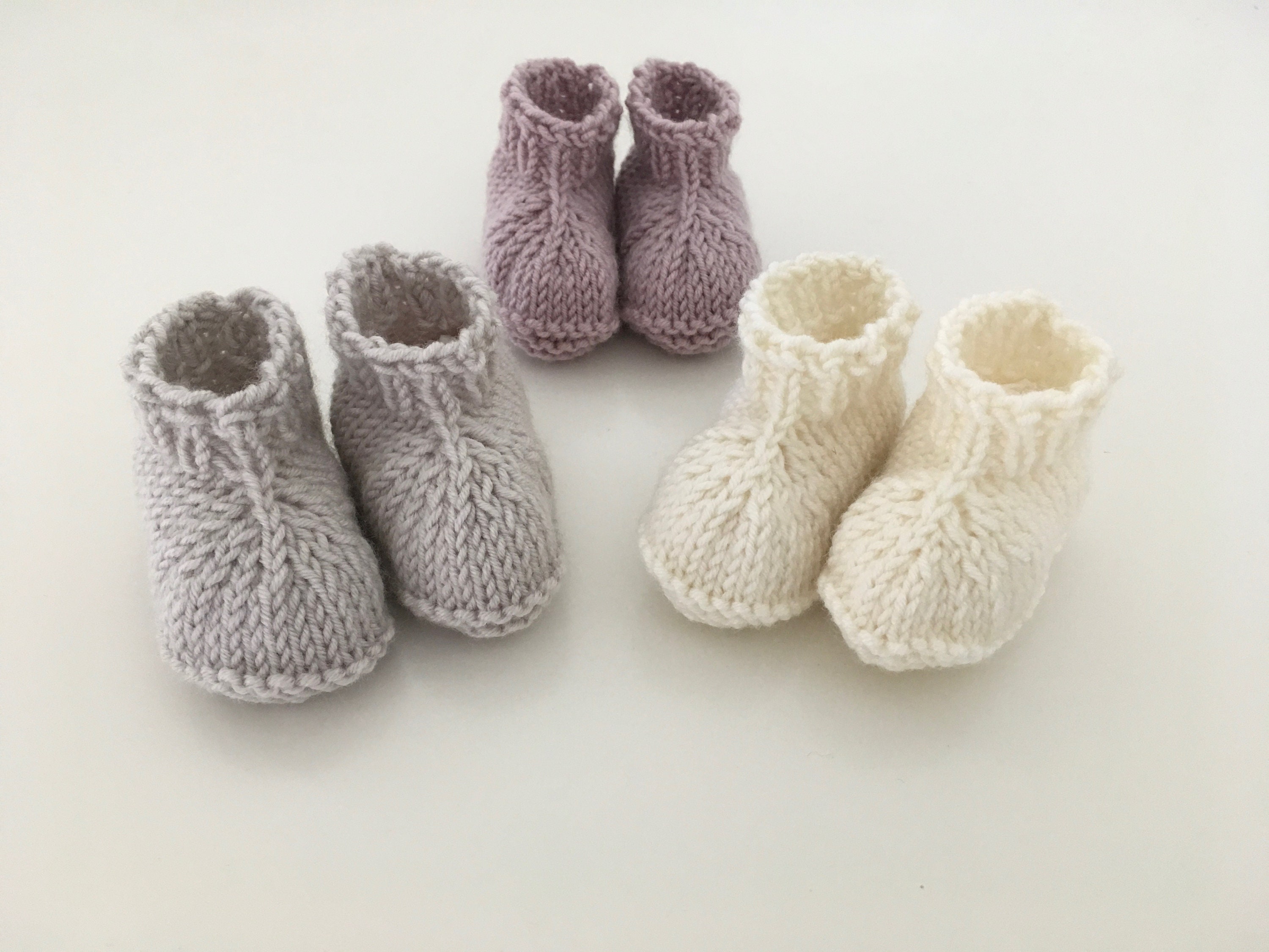 Baby Booties KNITTING PATTERN, Beginner Knit, Newborn Gift - English ...
