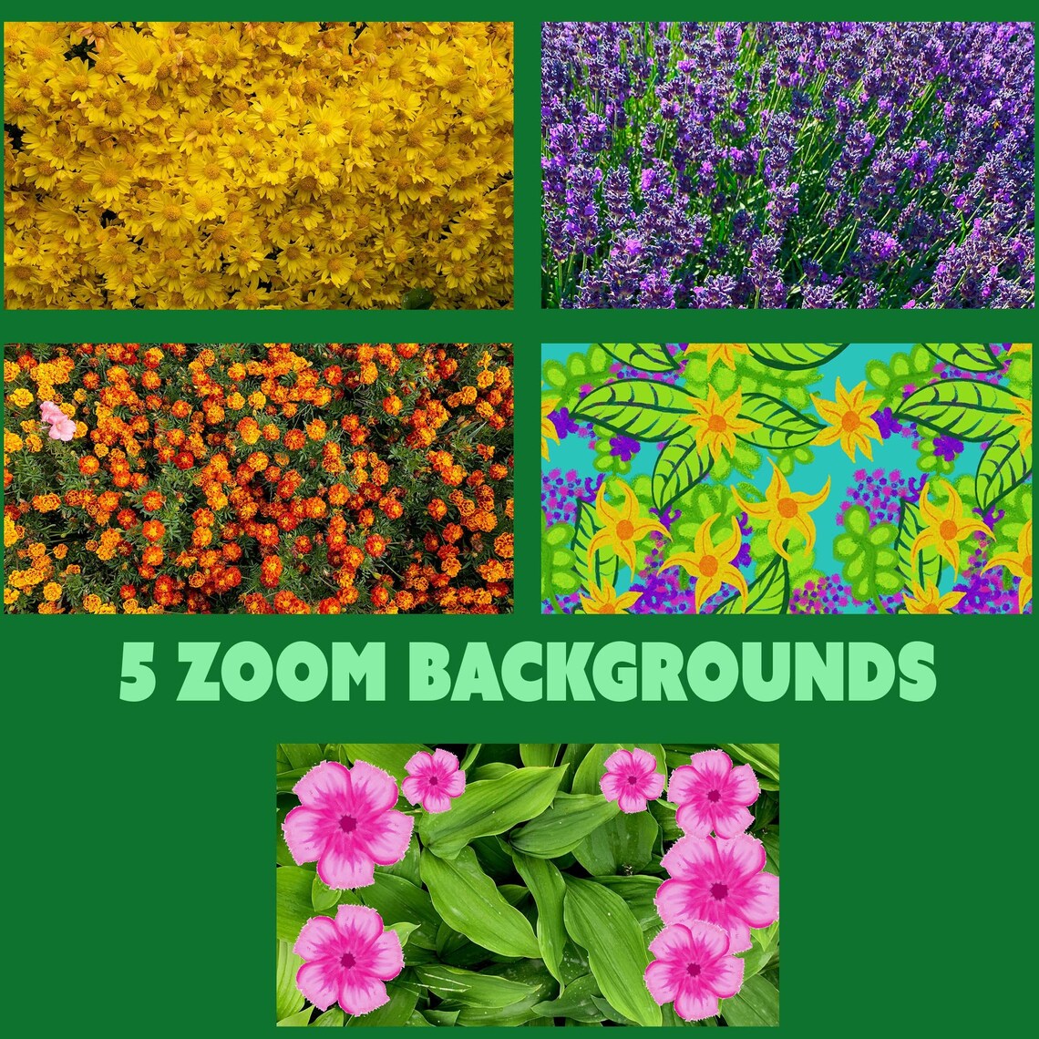 Fantastic Flowers Zoom Backgrounds - Etsy