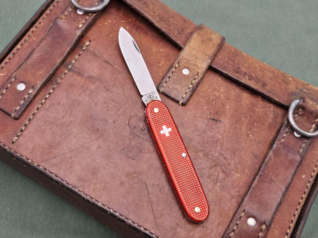 Vintage Elinox Victorinox Old Cross Alox Solo Retired Model Swiss Army ...