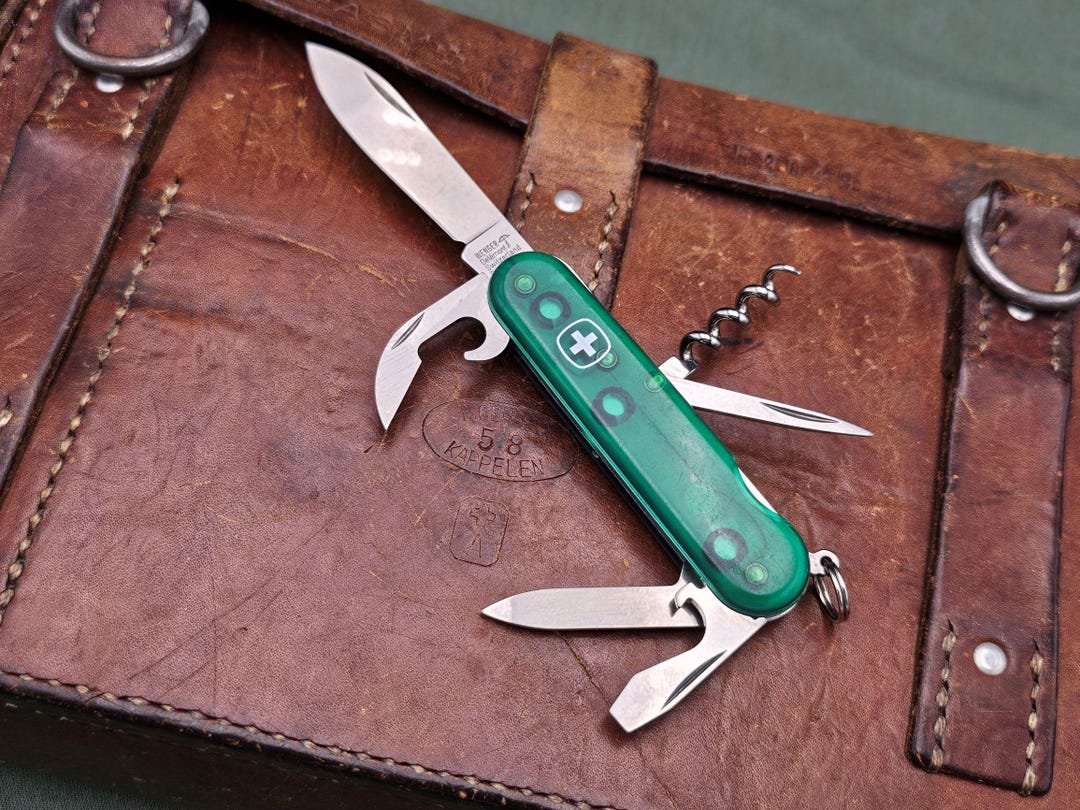 Wenger Commander Green Jelly Vintage Retired Swiss Army Tool 85 Mm ...