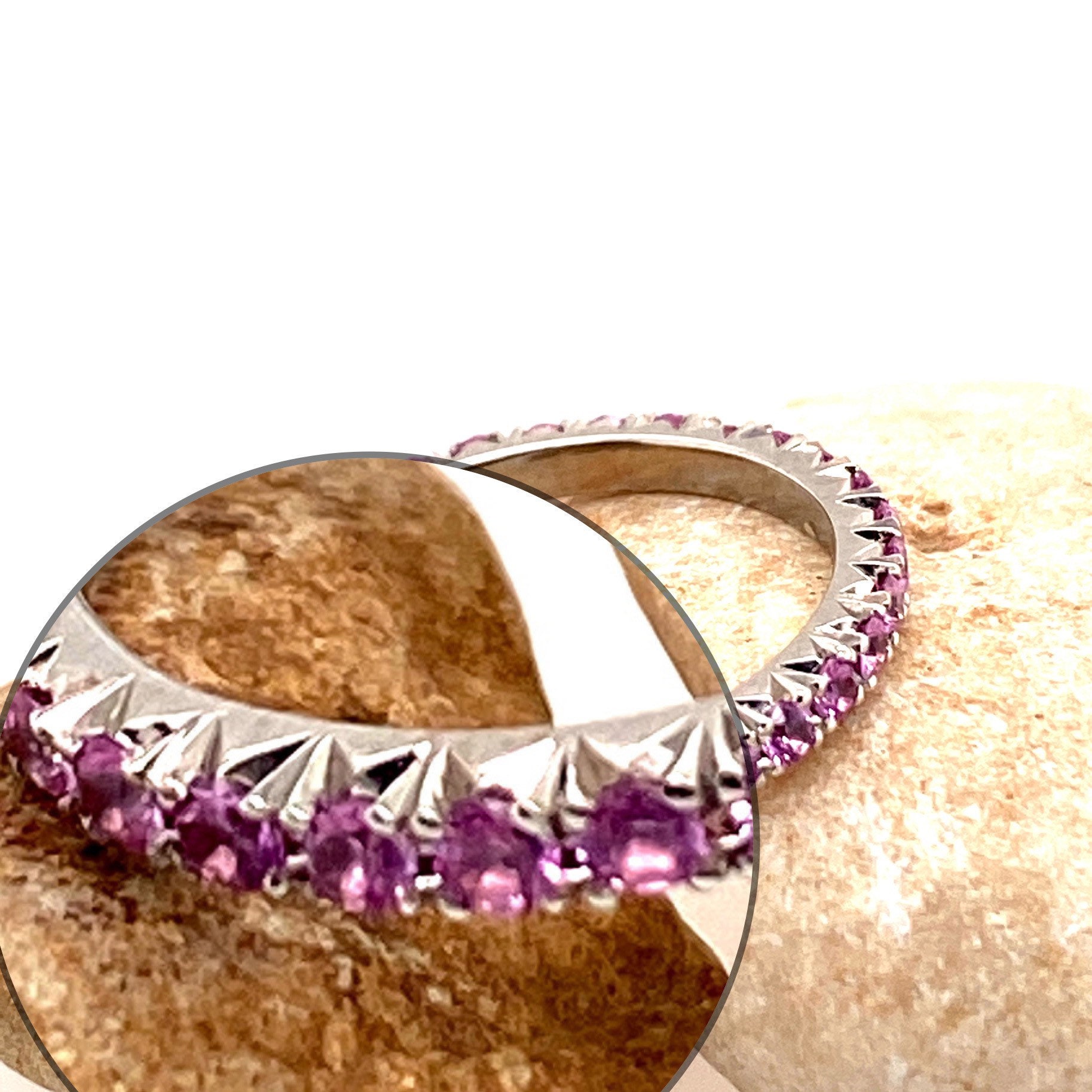 Pink Sapphire Ring in 14k Gold Solid This Gold Band Ring Can - Etsy