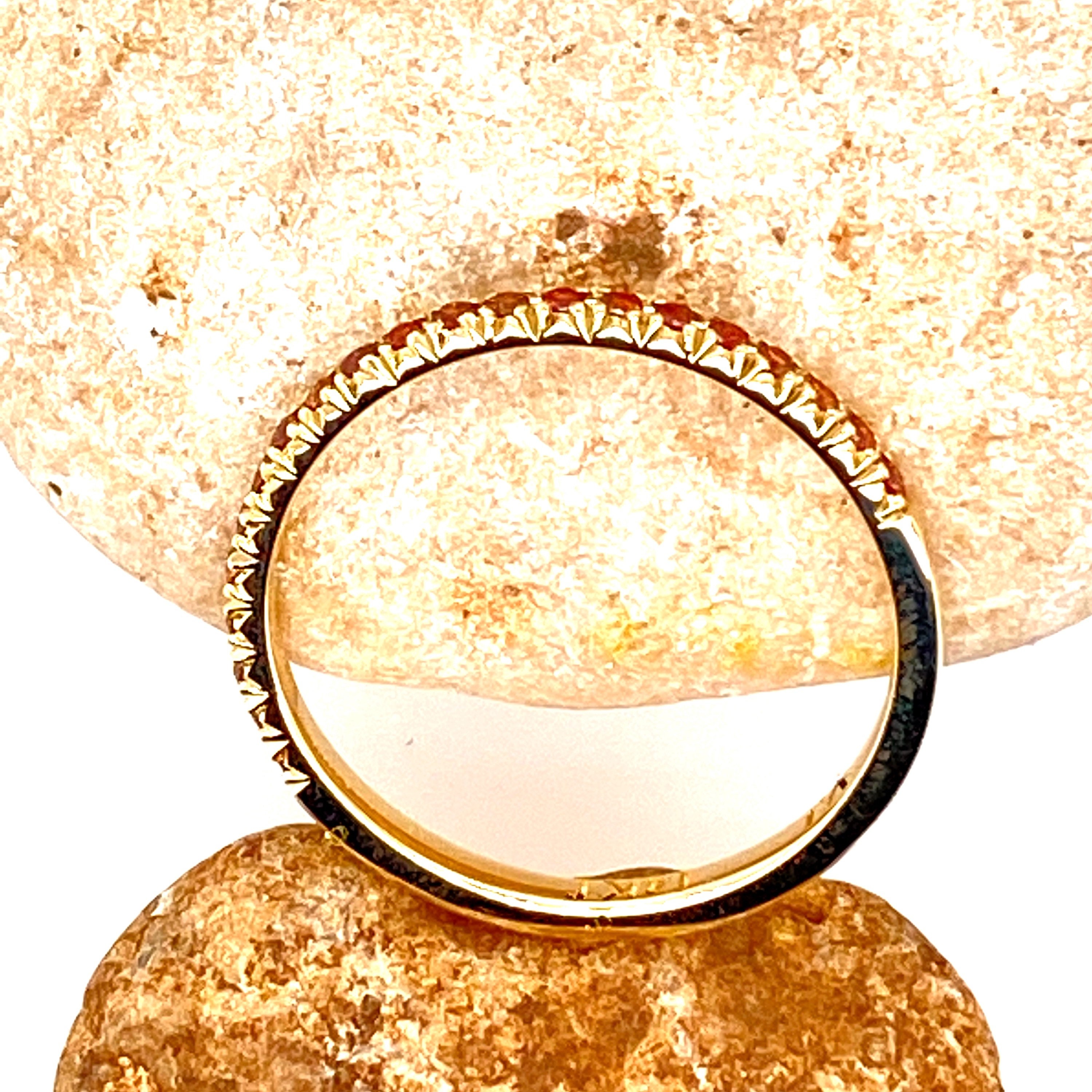 Orange Sapphire Ring in 14k Rose Gold Solid This Gold Band Ring Can Be ...