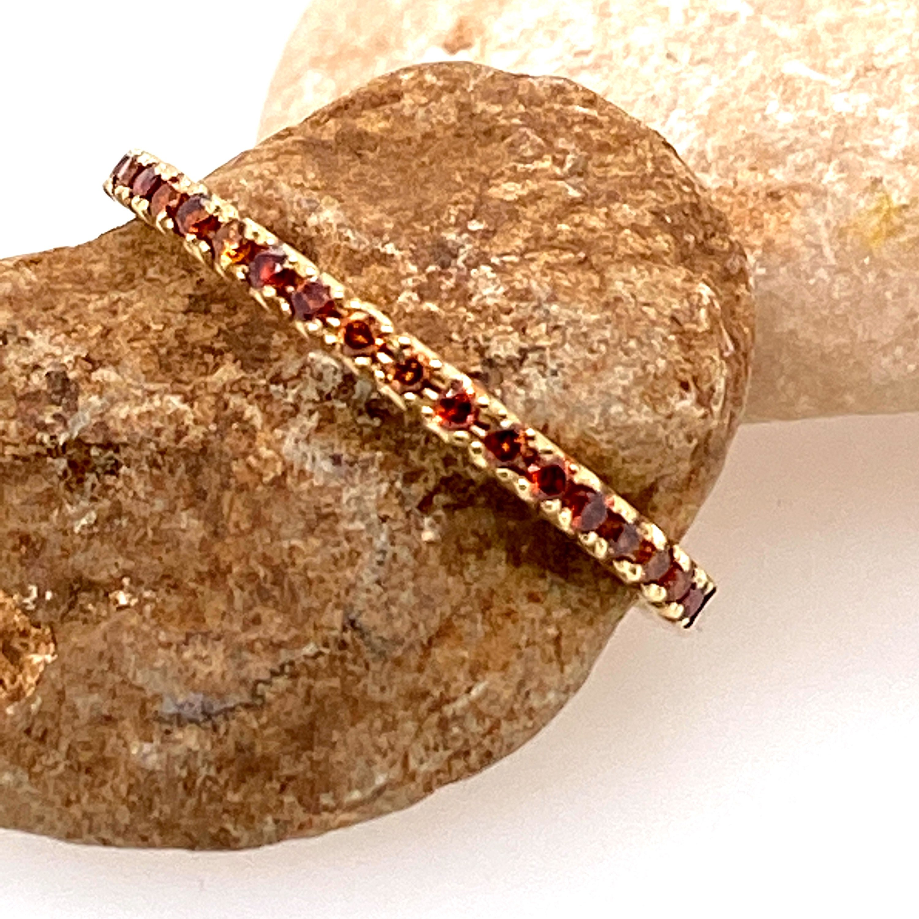 Orange Sapphire Ring in 14k Rose Gold Solid This Gold Band Ring Can Be ...