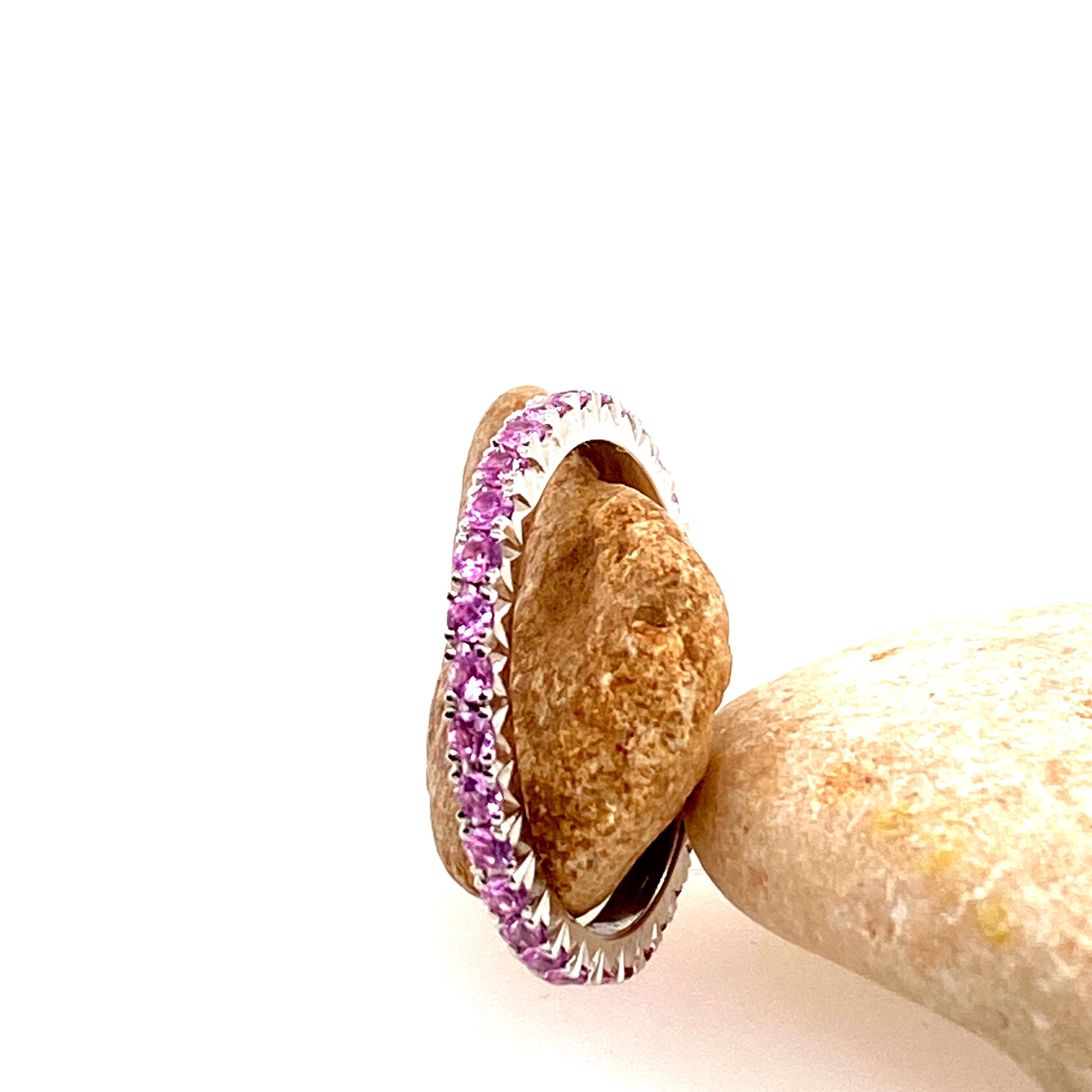 Pink Sapphire Ring in 14k Gold Solid This Gold Band Ring Can Be Your ...