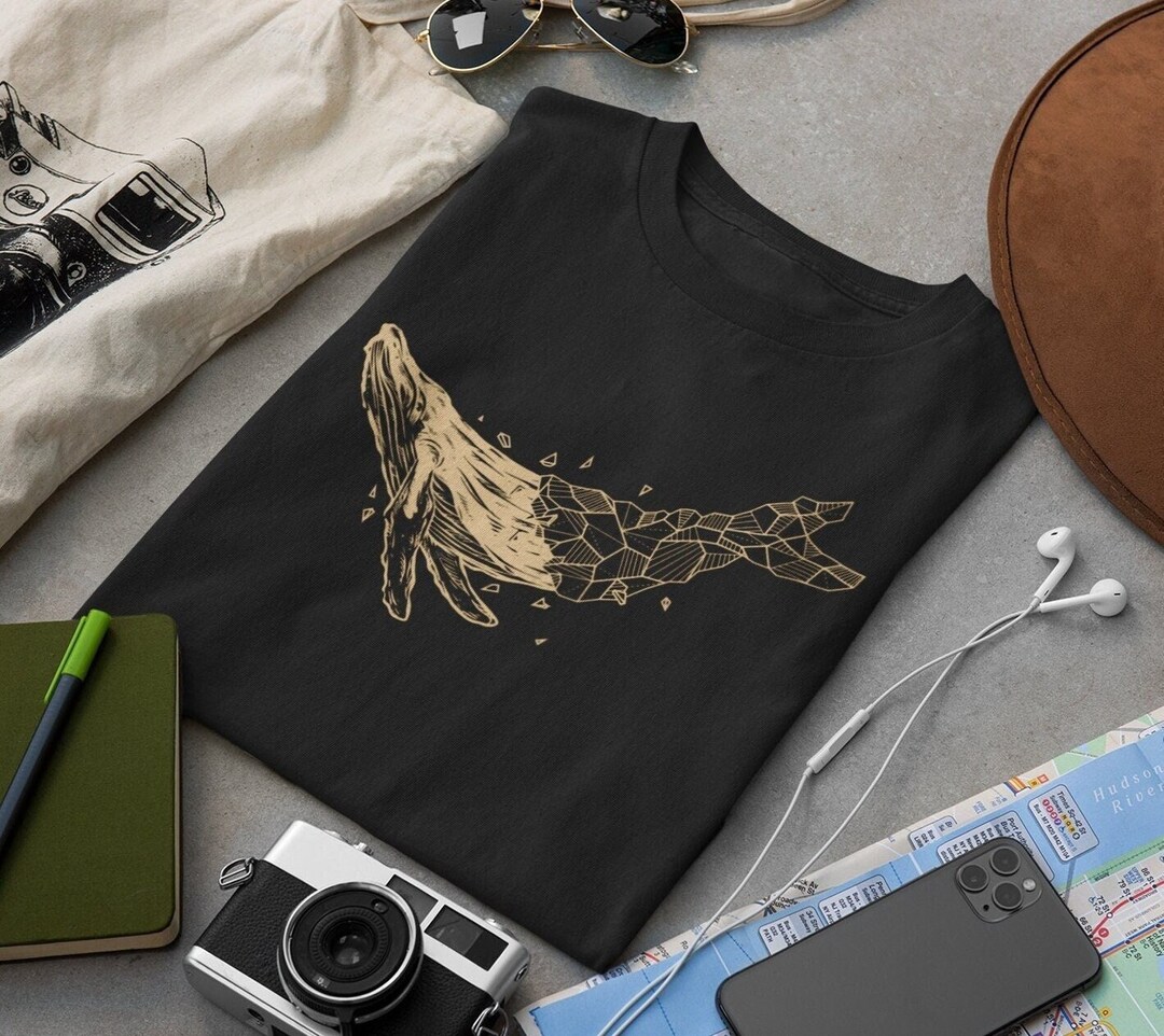 Humpback Whale T-shirt: Geometric Ocean Lover Tee - Etsy