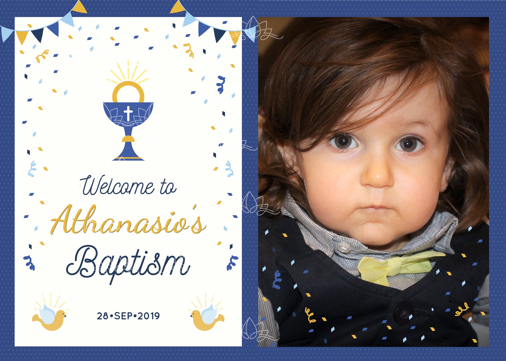 Baptism Party Welcome Sign/board, Customizable Digital Print, High ...